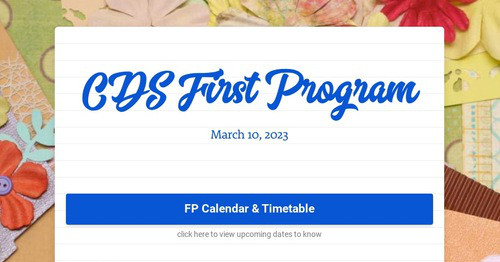 CDS First Program