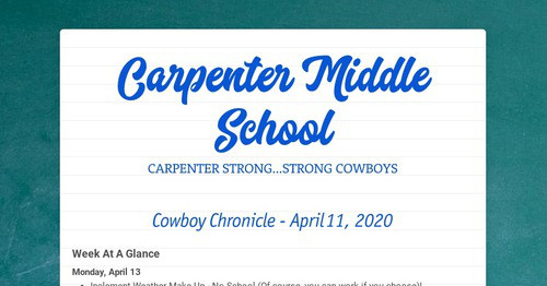 Carpenter Middle School | Smore Newsletters