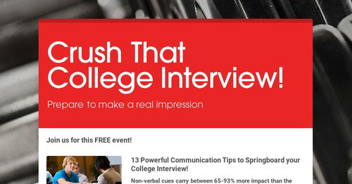 Crush That College Interview! | Smore Newsletters