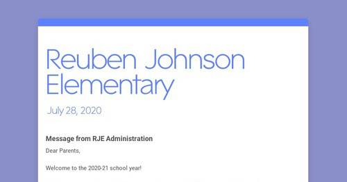 Reuben Johnson Elementary | Smore Newsletters for Education