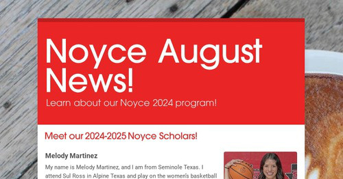 Noyce August News! | Smore Newsletters