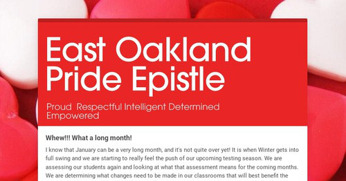 East Oakland Pride Epistle Smore Newsletters For Education
