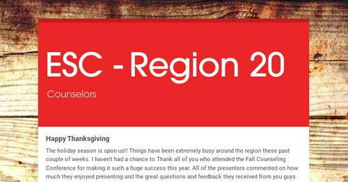 ESC - Region 20 | Smore Newsletters