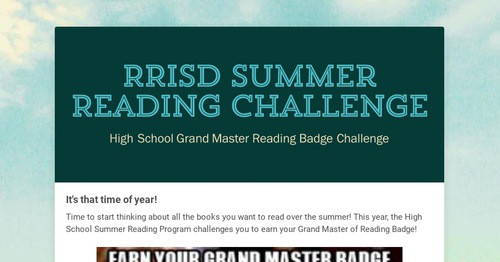 RRISD Summer Reading Challenge | Smore Newsletters