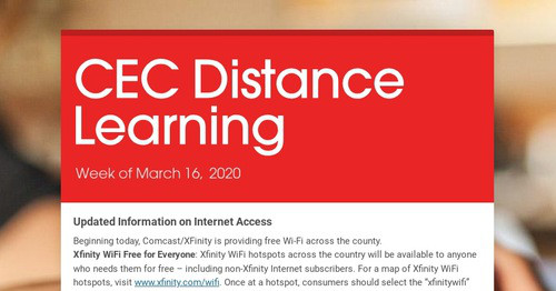 CEC Distance Learning | Smore Newsletters