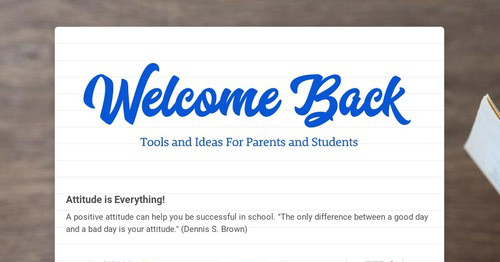Welcome Back | Smore Newsletters