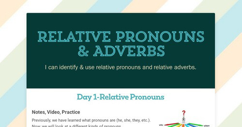 Relative Pronouns & Adverbs | Smore Newsletters for Business