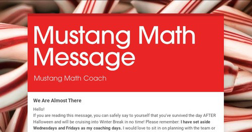 Mustang Math Message | Smore Newsletters for Education