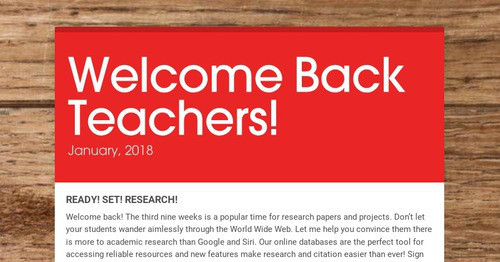 Welcome Back Teachers! | Smore Newsletters