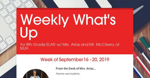 Weekly What's Up | Smore Newsletters