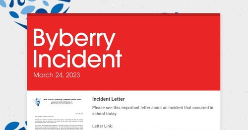 Byberry Incident | Smore Newsletters