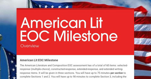 American Lit EOC Milestone | Smore Newsletters for Education