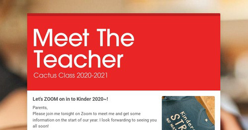 Meet The Teacher | Smore Newsletters