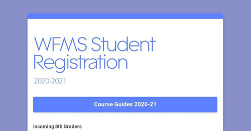 WFMS Student Registration | Smore Newsletters