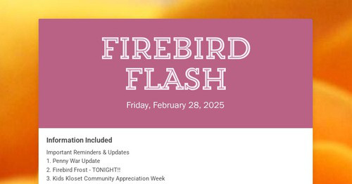 FIREBIRD FLASH | Smore Newsletters