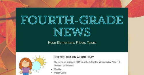 Fourth-grade News | Smore Newsletters