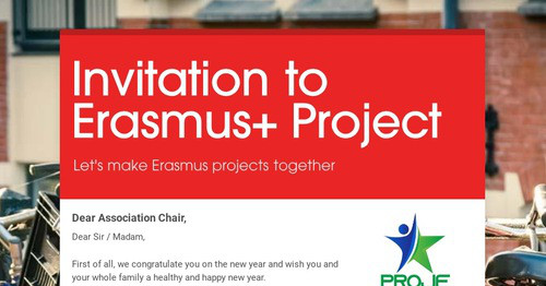 Invitation to Erasmus+ Project
