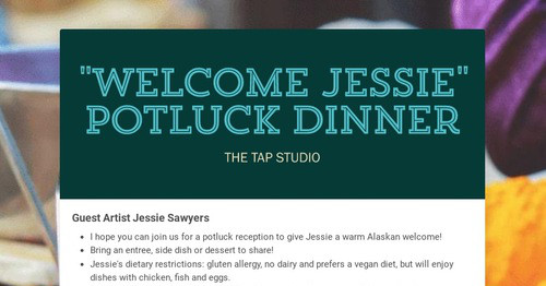 "Welcome Jessie" Potluck Dinner | Smore Newsletters