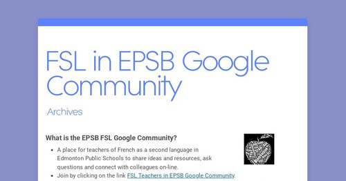 FSL in EPSB Google Community | Smore Newsletters