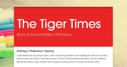 The Tiger Times | Smore Newsletters for Education