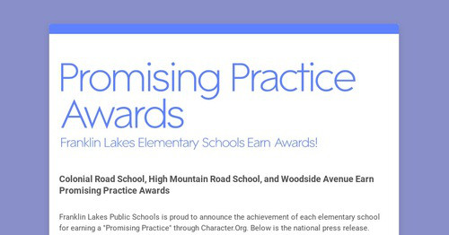 Promising Practice Awards | Smore Newsletters