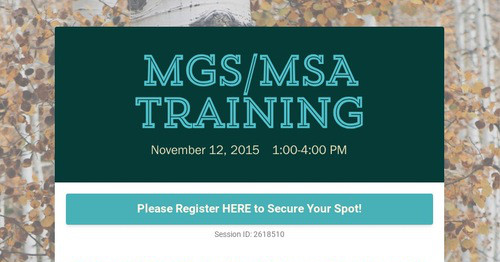 MGS/MSA Training | Smore Newsletters
