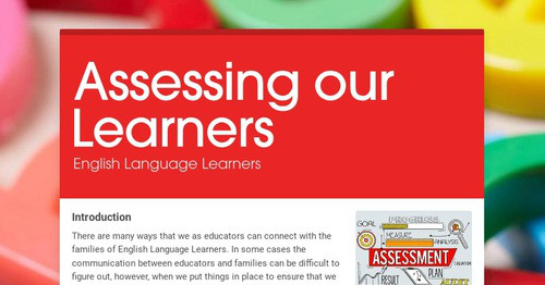 Assessing our Learners | Smore Newsletters