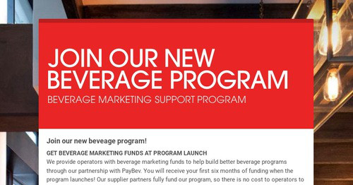 JOIN OUR NEW BEVERAGE PROGRAM | Smore Newsletters for Business