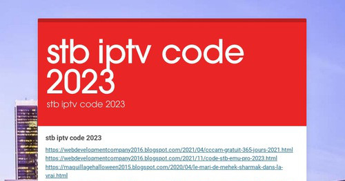 stb iptv code 2023 | Smore Newsletters