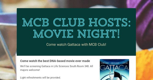MCB Club Hosts: Movie Night! | Smore Newsletters