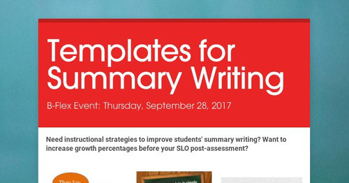 Templates for Summary Writing | Smore Newsletters