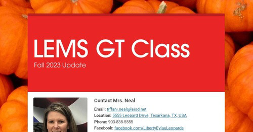 LEMS GT Class | Smore Newsletters