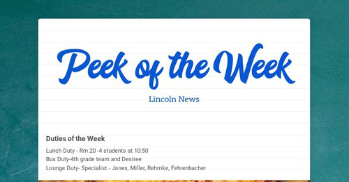 Peek of the Week | Smore Newsletters