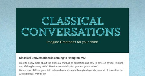 Classical Conversations | Smore Newsletters