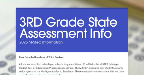 3RD Grade State Assessment Info | Smore Newsletters for Business