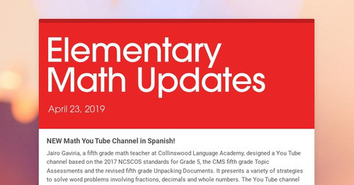 Elementary Math Updates | Smore Newsletters