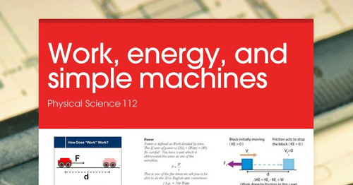 Work, energy, and simple machines