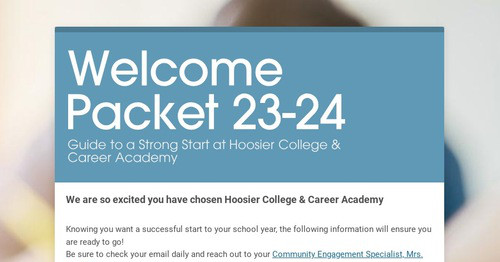 Welcome Packet 23-24 | Smore Newsletters