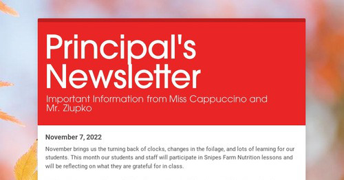 Principal's Newsletter | Smore Newsletters for Education