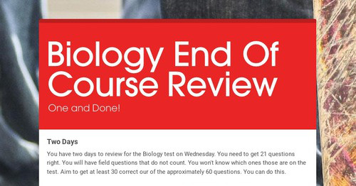 Biology End Of Course Review | Smore Newsletters