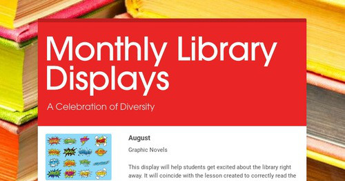 Monthly Library Displays | Smore Newsletters