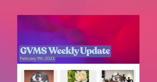 GVMS Weekly Update