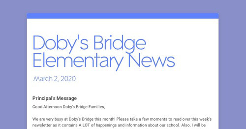 Doby's Bridge Elementary News