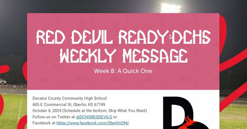 Red Devil Ready:DCHS Weekly Message | Smore Newsletters for Education