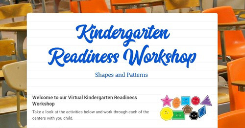 Kindergarten Readiness Workshop | Smore Newsletters for Education