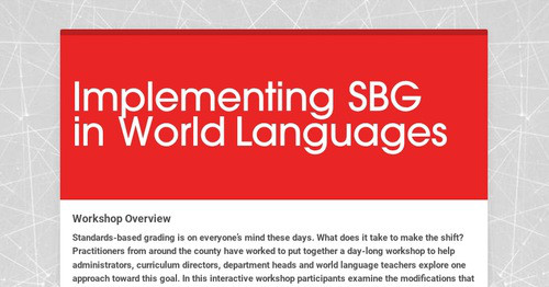 Implementing SBG in World Languages | Smore Newsletters