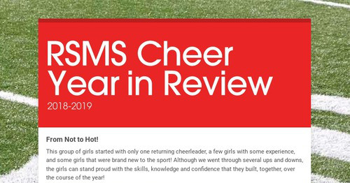 RSMS Cheer Year in Review | Smore Newsletters for Education