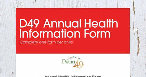 D49 Annual Health Information Form | Smore Newsletters for Business