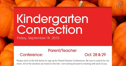 Kindergarten Connection | Smore Newsletters