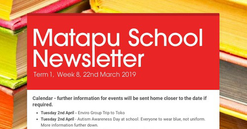 Matapu School Newsletter | Smore Newsletters for Education